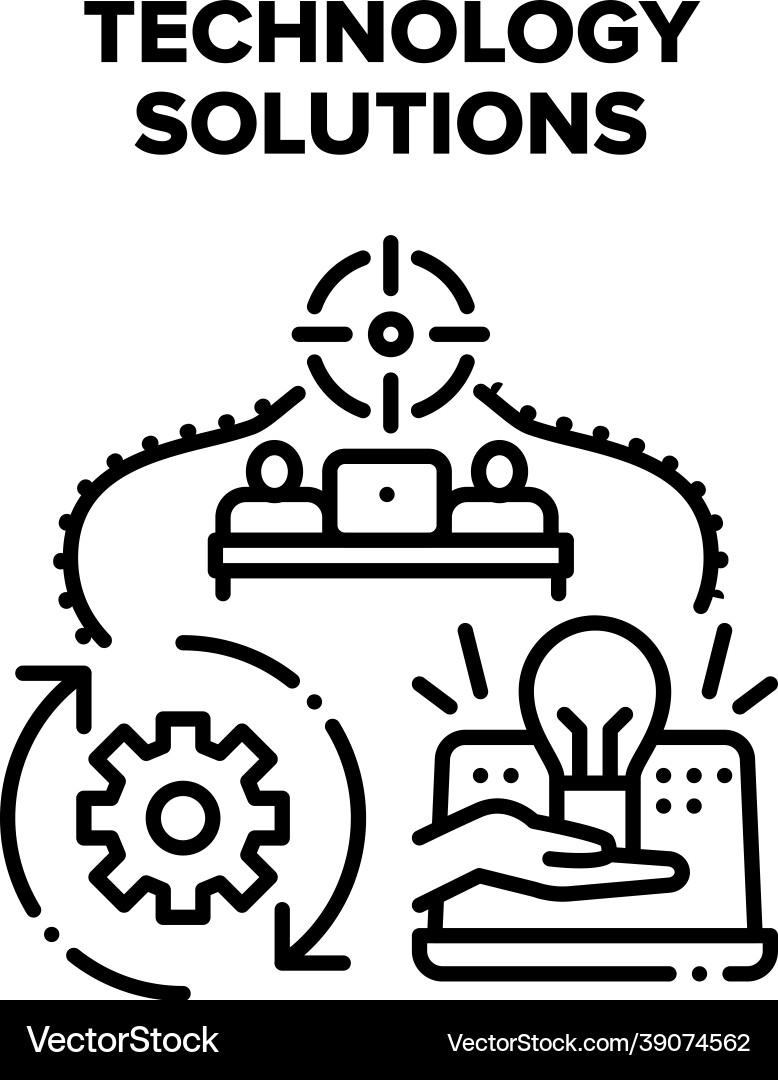 Technology solutions concept Royalty Free Vector Image