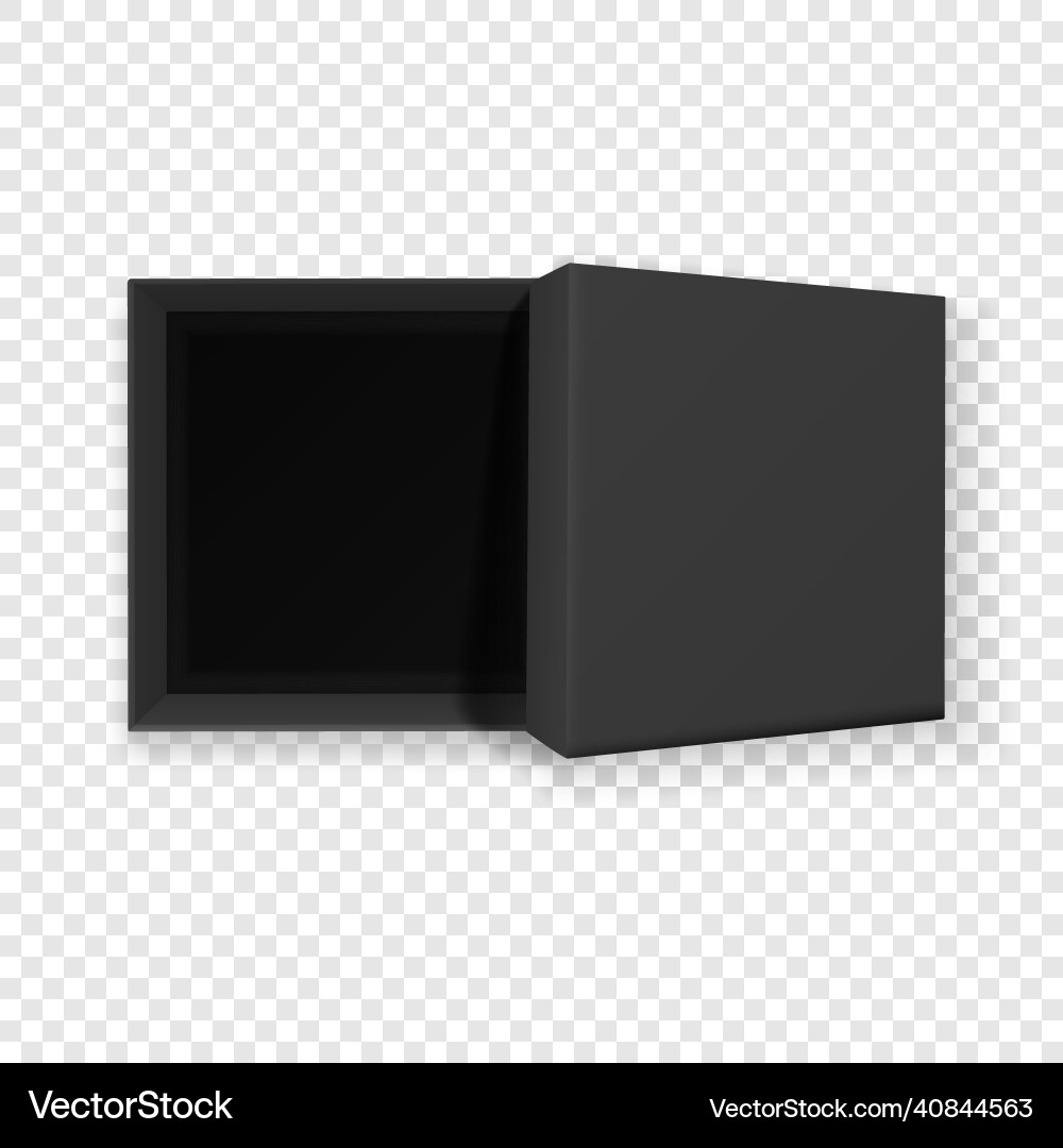 3d opened paper cardboard black Royalty Free Vector Image