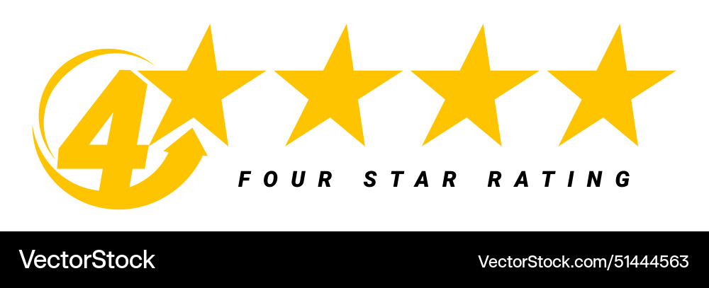 4 star rating four symbol or emblem Royalty Free Vector