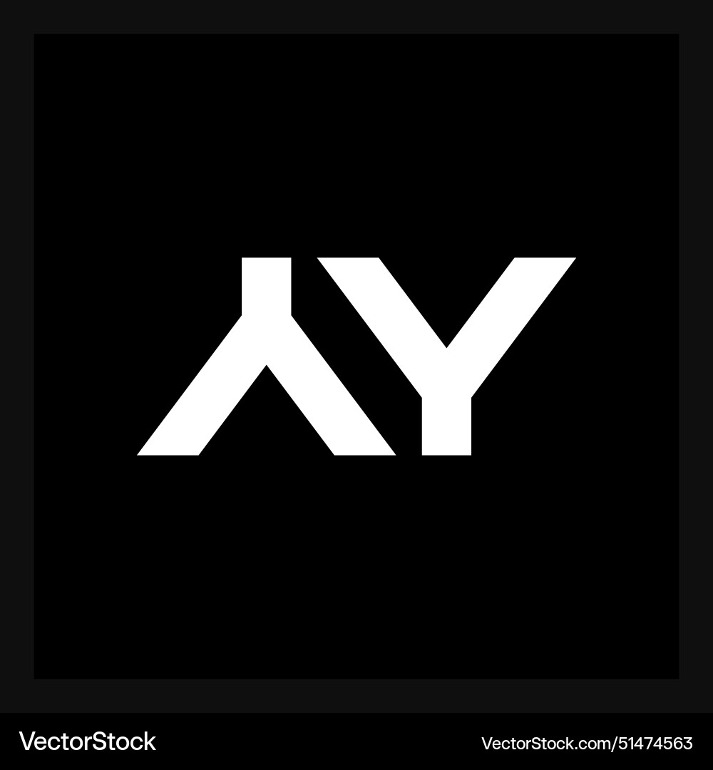 Ay - logo symmetrical design element or icon Vector Image