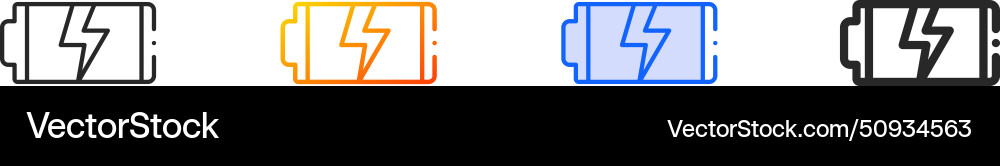 Battery charge iconthin linear gradient blue Vector Image