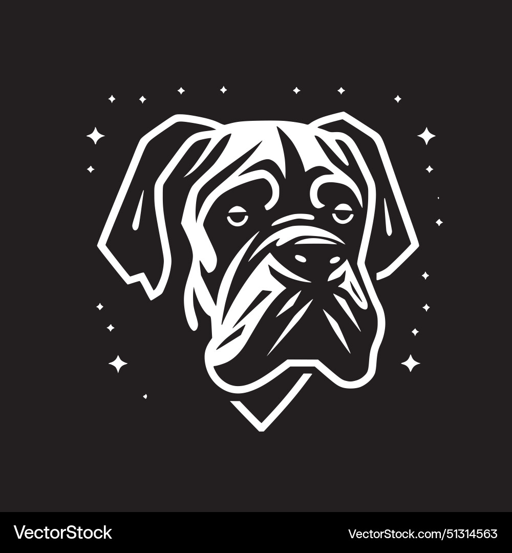 Boxer - minimalist and simple silhouette Vector Image