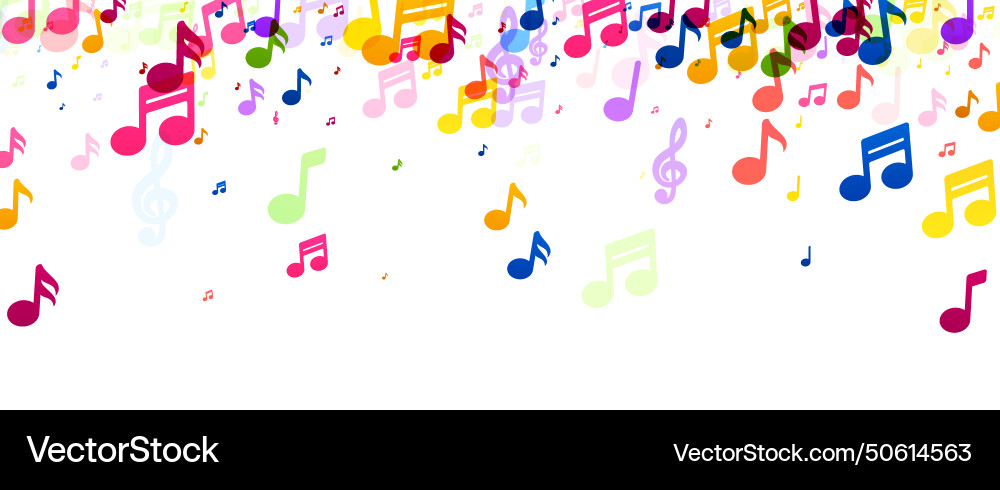 Colorful music notes on white background Vector Image