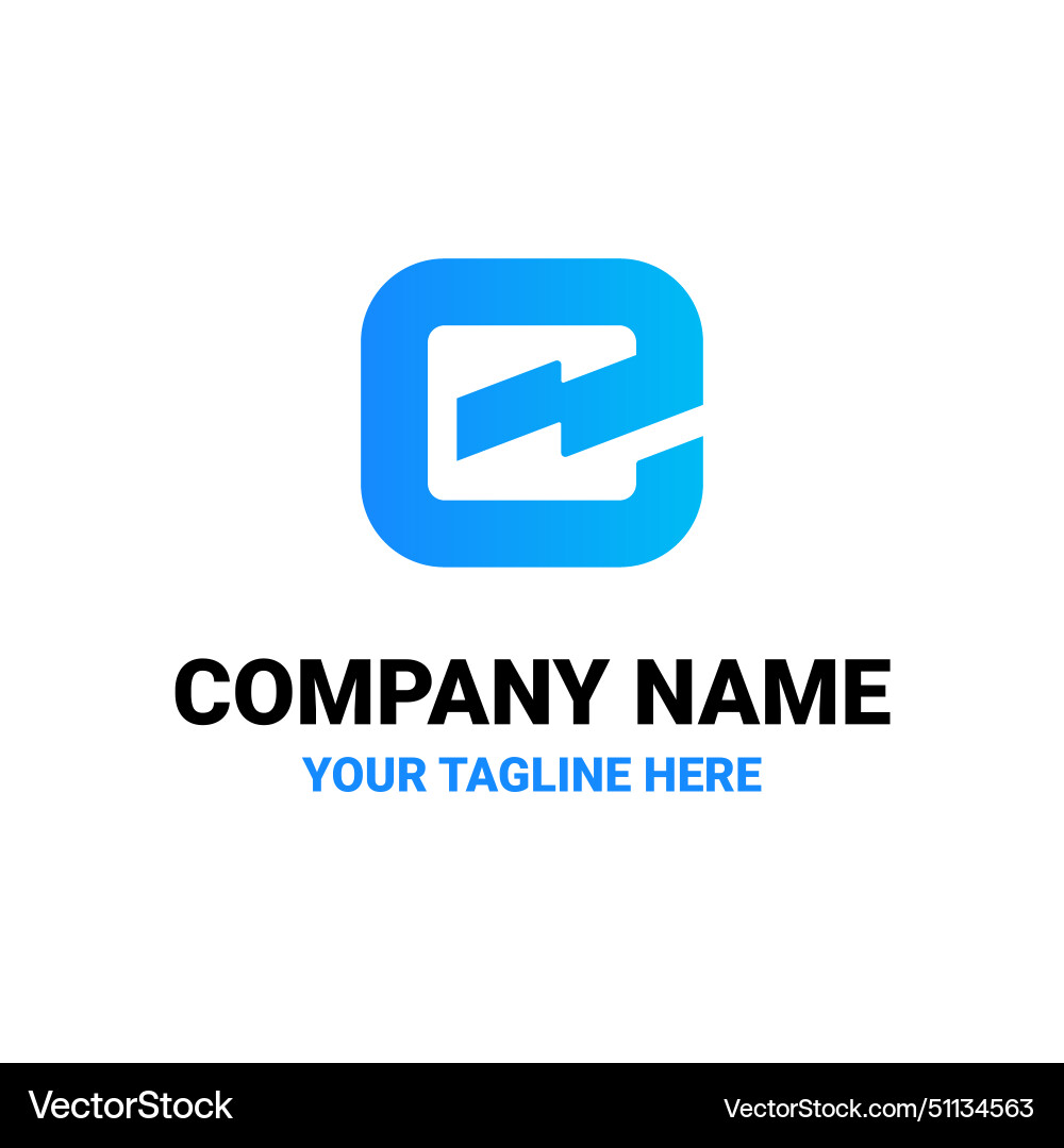 E letter initial electric power logo Royalty Free Vector