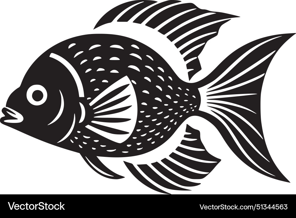 Fish - black and white Royalty Free Vector Image