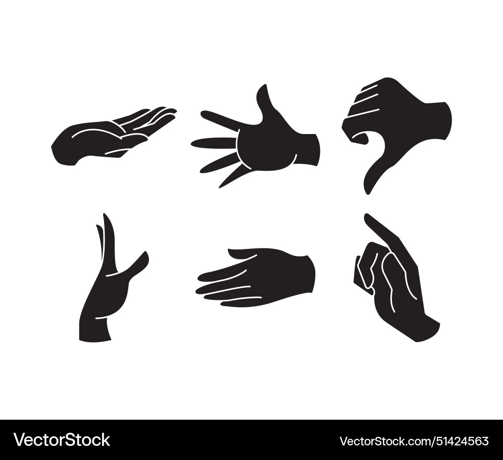 Hand gestures set Royalty Free Vector Image - VectorStock