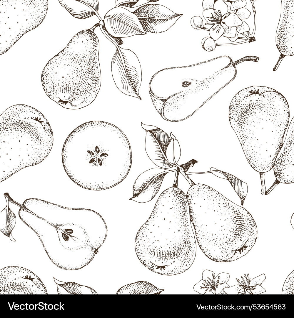 Pears seamless pattern Royalty Free Vector Image
