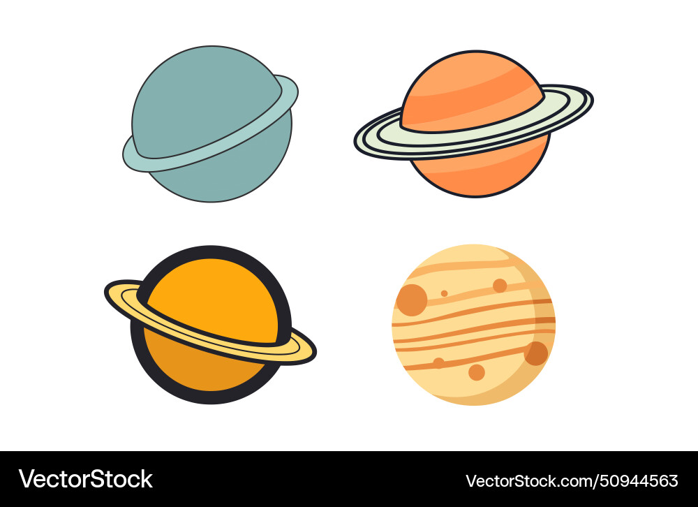 Pluto Planet Space Set Royalty Free Vector Image