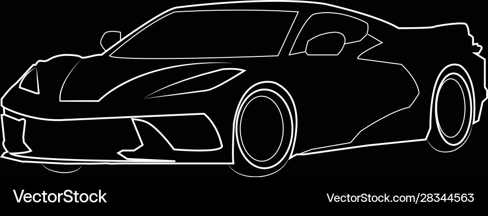 Red Corvette Silhouette Royalty Free Vector Image