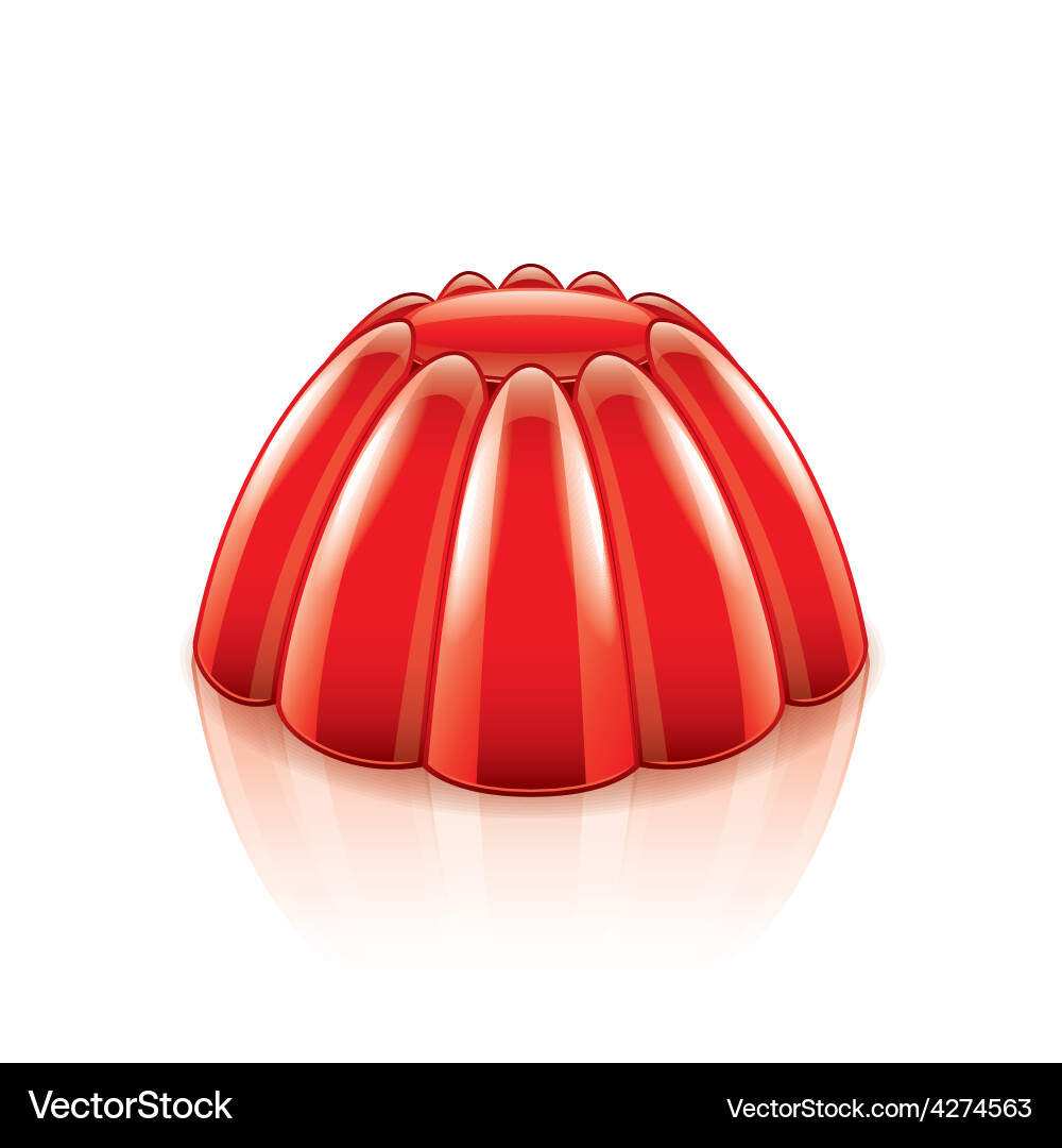 Red Jelly Isolated on White Royalty Free Vector Image
