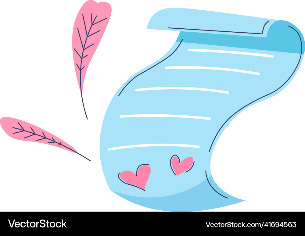 Romantic love letter with feelings expressing Vector Image