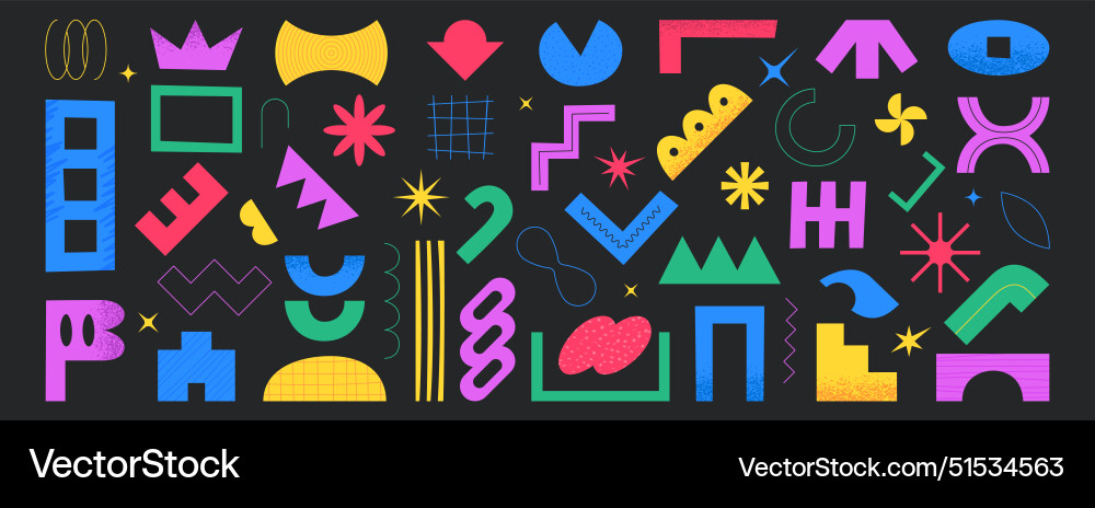 Set of simple abstract geometric and organic Vector Image