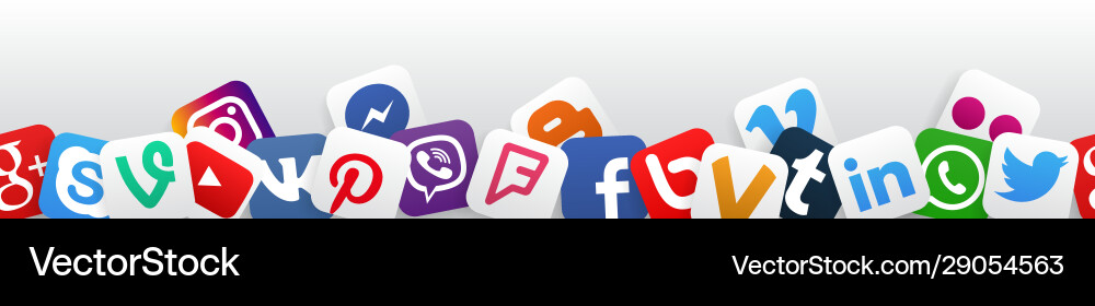 Social Media Icons Banner Royalty Free Vector Image