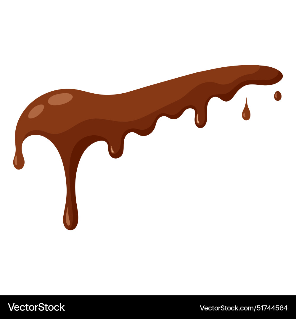 A stream of melted chocolate isolated flat Vector Image