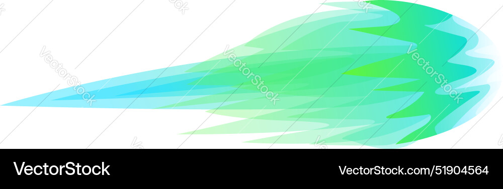 Abstract blue and green comet shape moving fast Vector Image