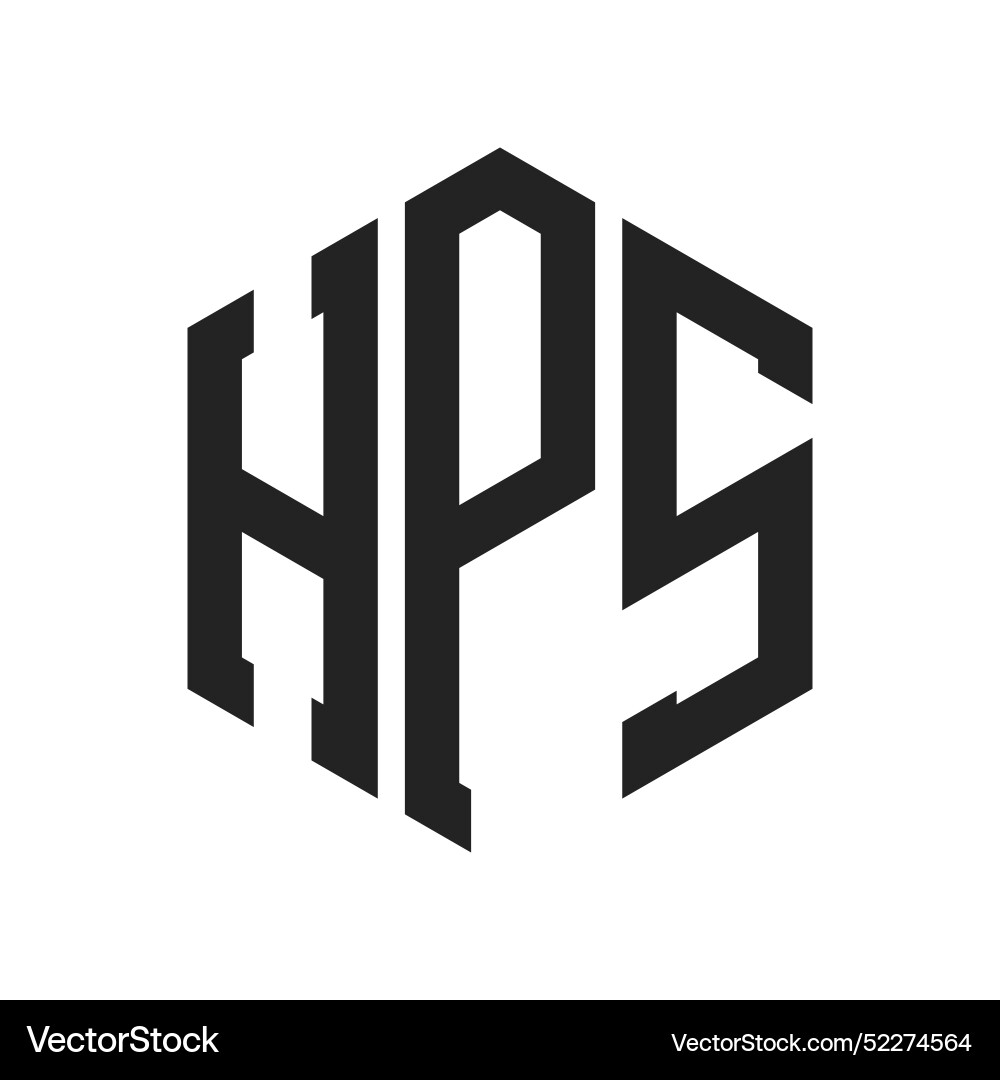 Hps logo design initial letter monogram Royalty Free Vector