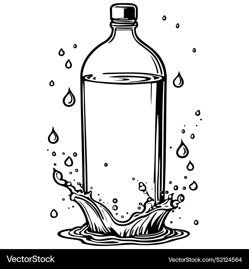 Sketches water drawing line head art black Vector Image