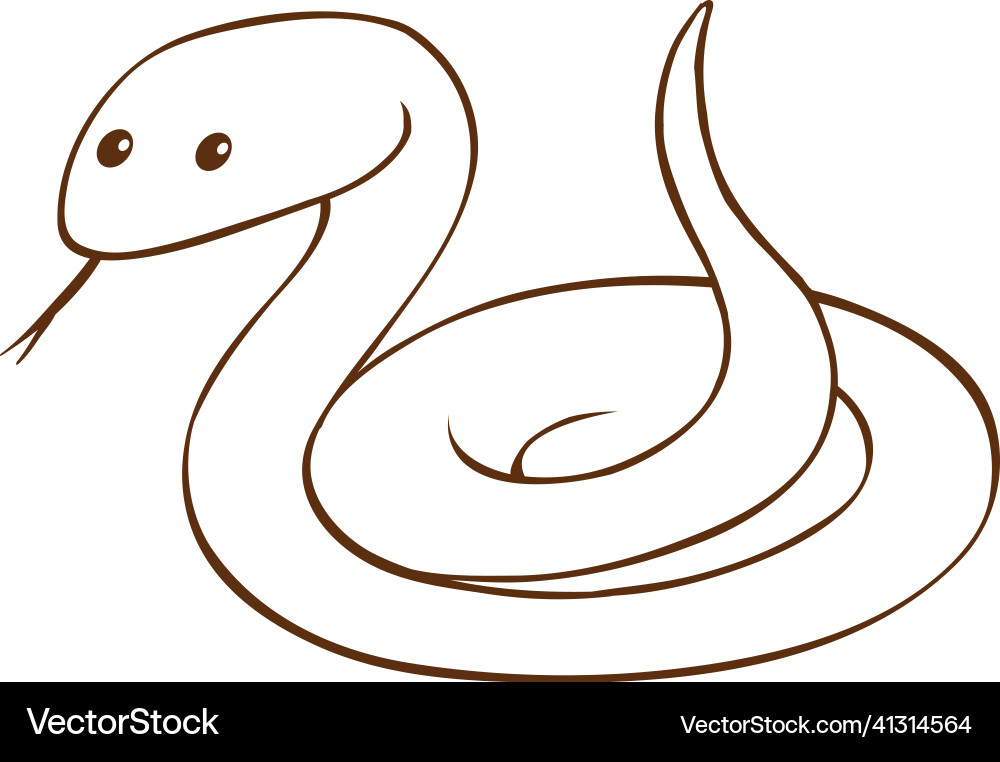 Snake in doodle simple style on white background Vector Image