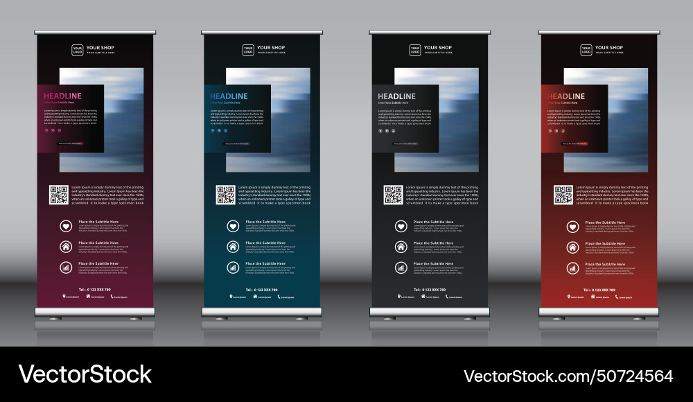 Vertical banner design signboard advertising Vector Image