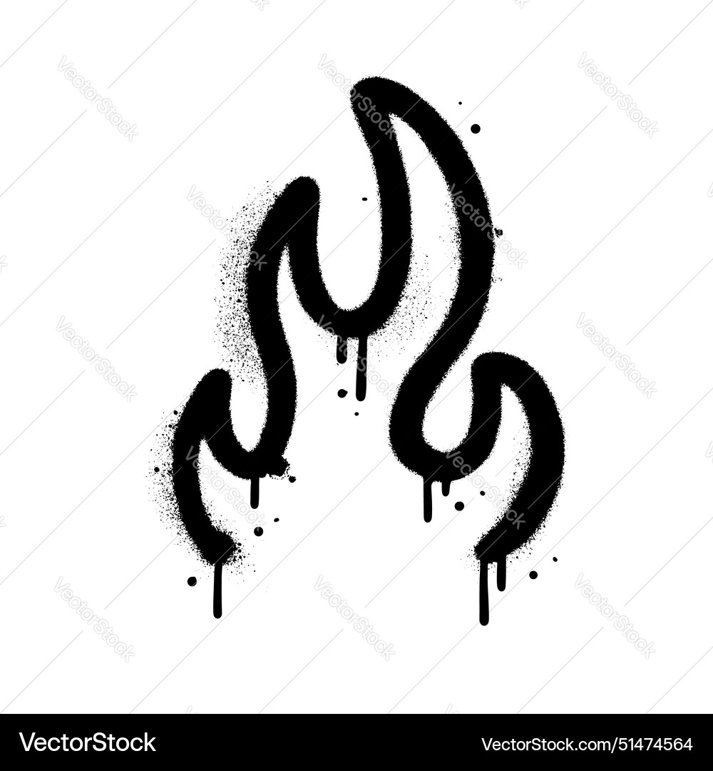 Vintage isolated spray painted graffiti fire flame