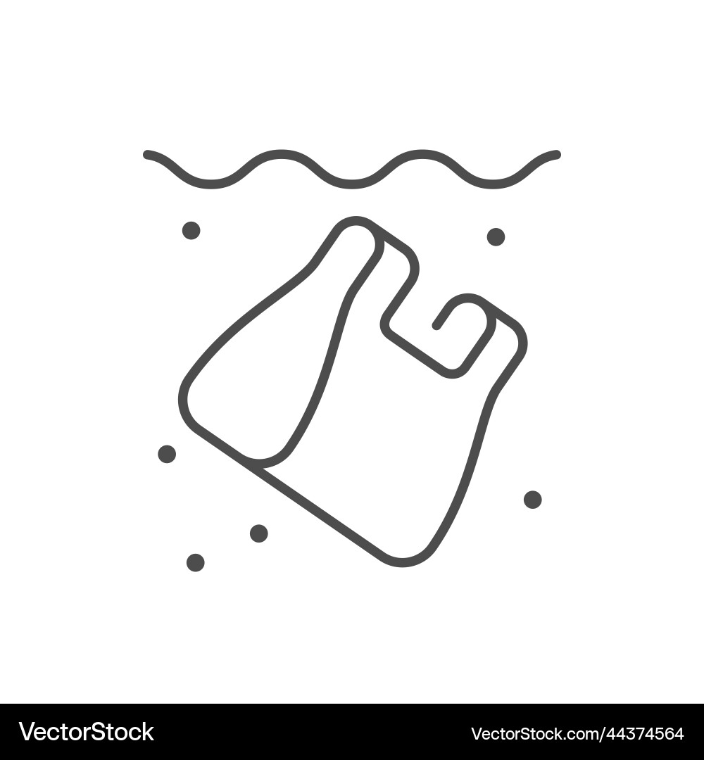 Water pollution line outline icon Royalty Free Vector Image