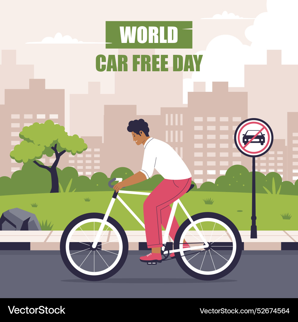 World car free day background Royalty Free Vector Image