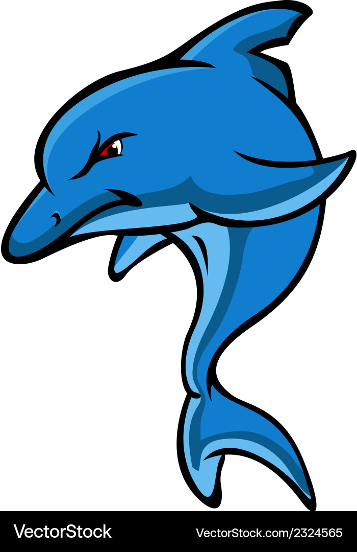 Angry dolphin cartoon Royalty Free Vector Image