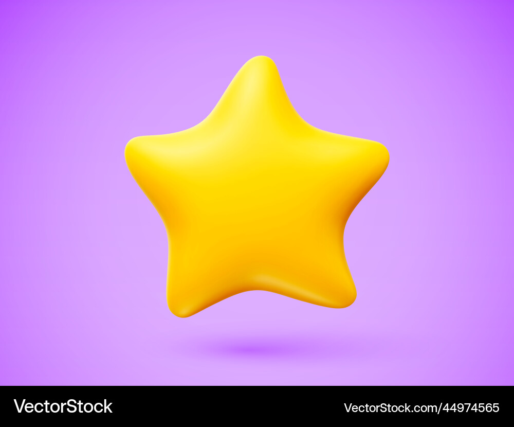 Cartoon funny star 3d icon Royalty Free Vector Image