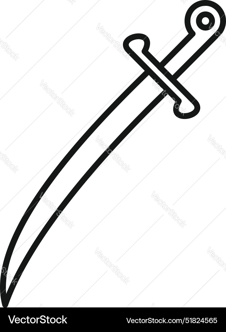 Curved sword icon representing power Royalty Free Vector