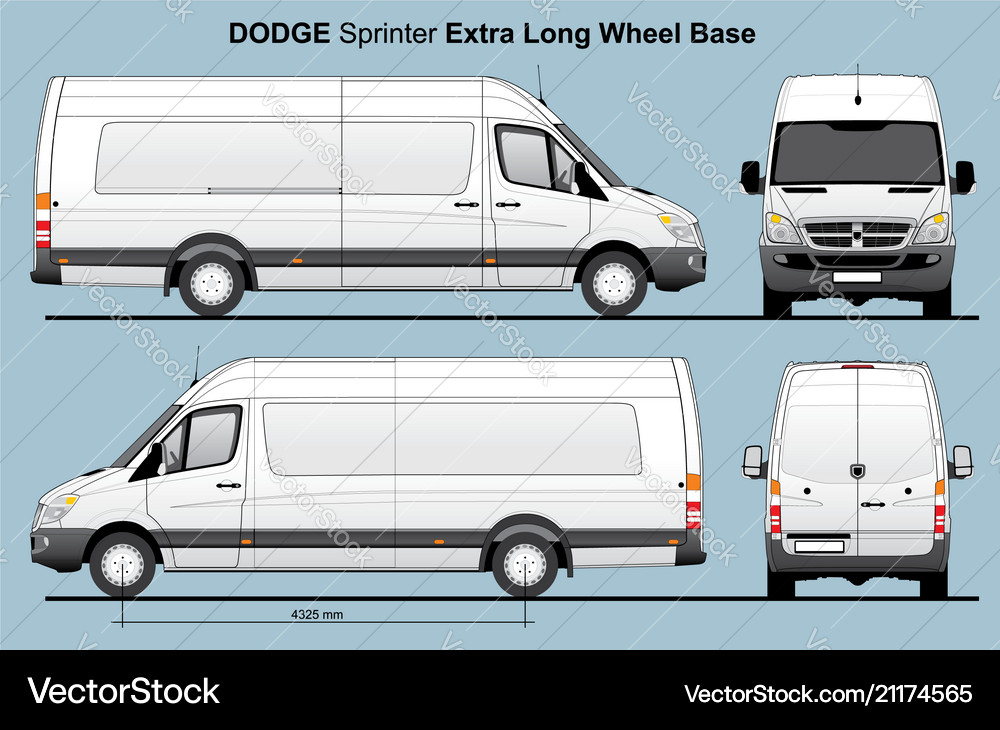 Dodge Sprinter 450 LWB Cargo Van Royalty Free Vector Image