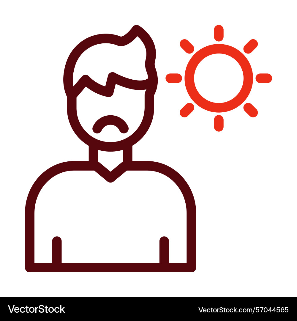 Exhausted thick line two color icons for personal Vector Image