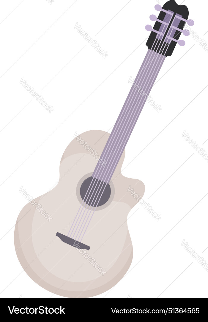 Isolated acoustic guitar on white Royalty Free Vector Image