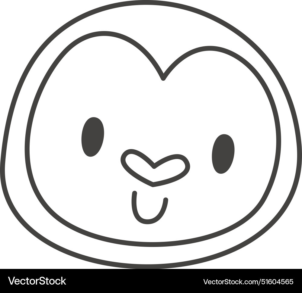 Penguin head outline Royalty Free Vector Image