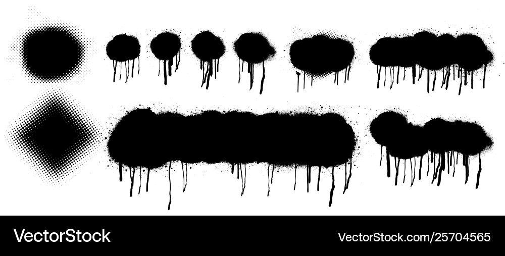 Spray paint abstract elements Royalty Free Vector Image