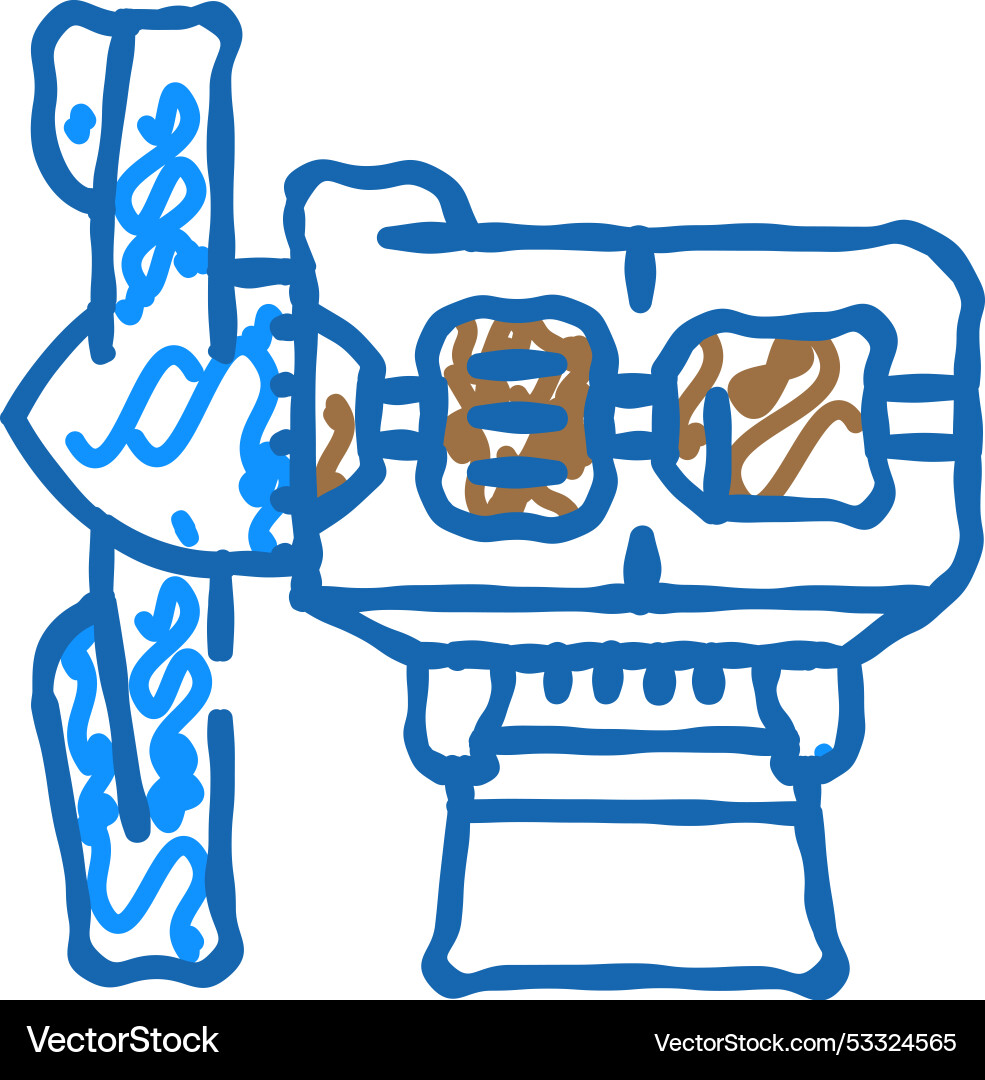 Turbine construction wind icon doodle Royalty Free Vector