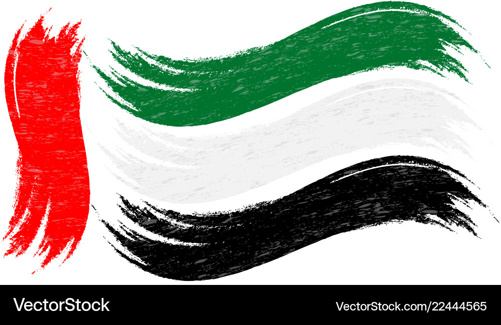 UAE National Flag Grunge Brush Royalty Free Vector Image