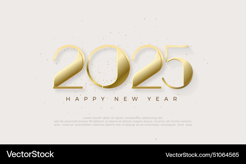 Unique 2025 happy new year number design Vector Image
