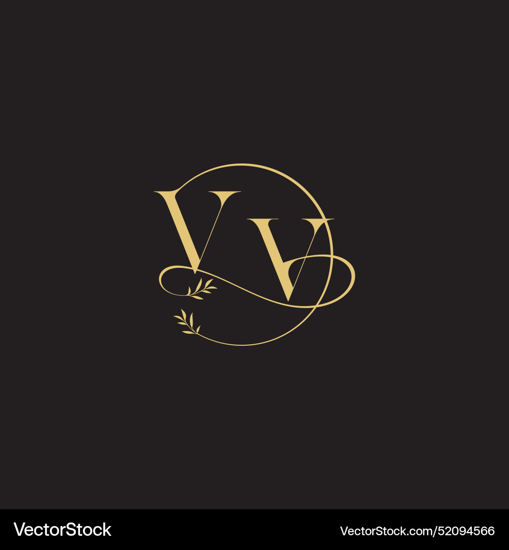 Circle and organic style vv wedding monogram Vector Image