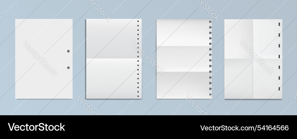 Folded paper for spiral notebook diary white page Vector Image