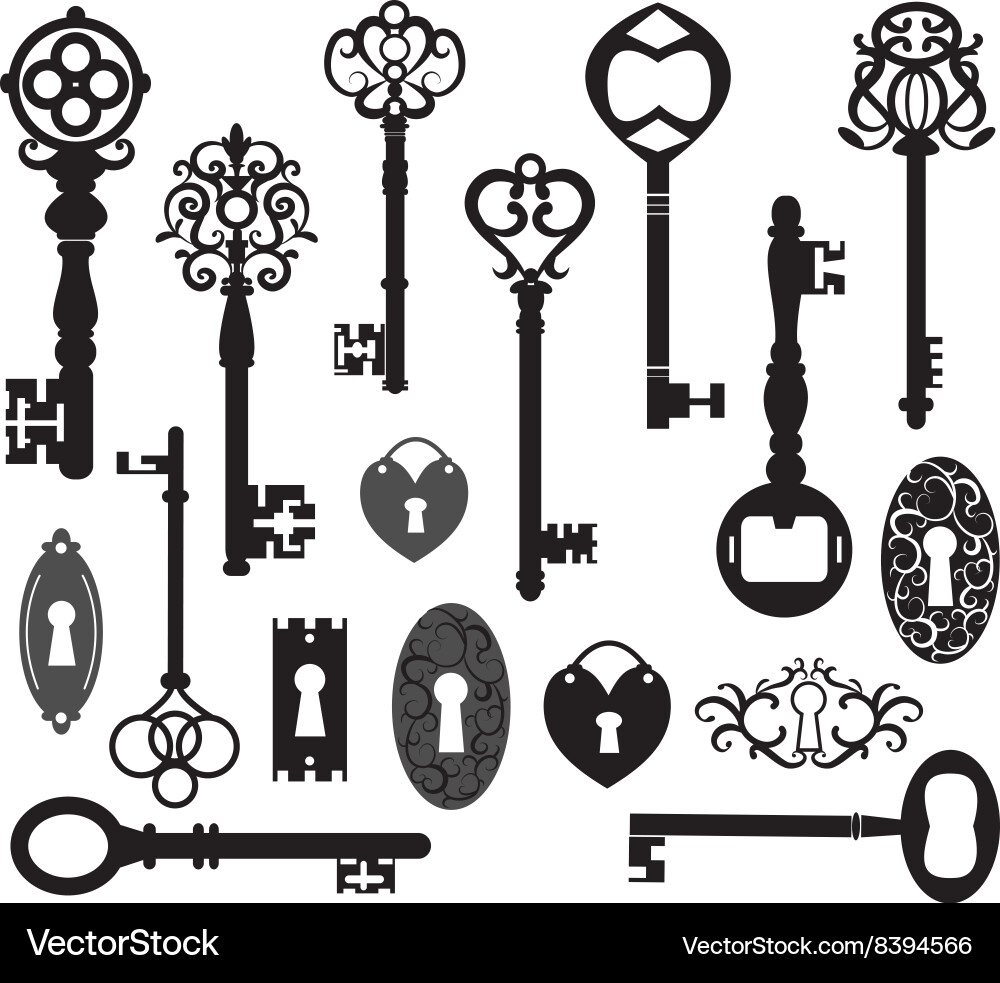 Keys silhouette Royalty Free Vector Image - VectorStock