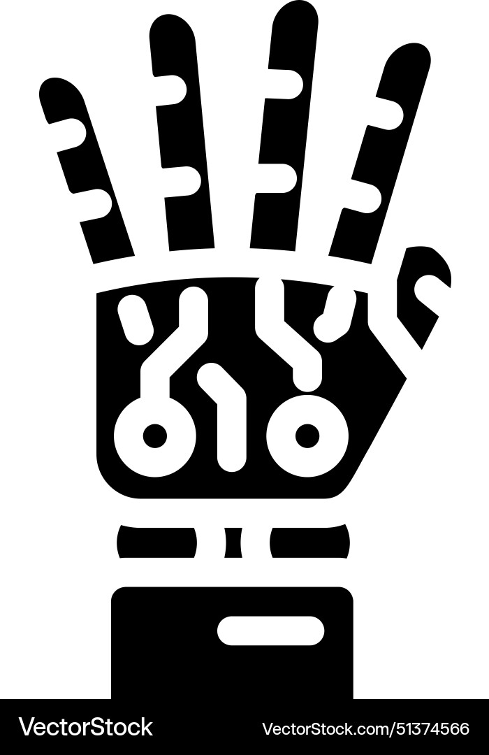 Palm robot hand gesture glyph icon Royalty Free Vector Image Palm robot hand gesture glyph icon Royalty Free Vector Image