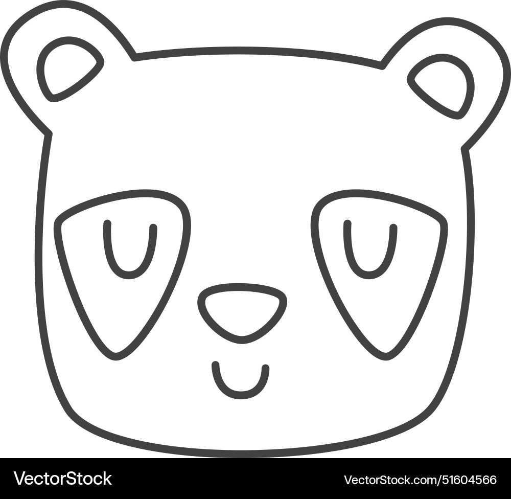 Panda head outline Royalty Free Vector Image - VectorStock