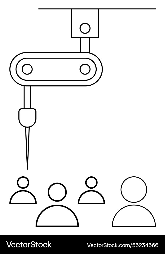 Robotic automation with overhead arm performing Vector Image