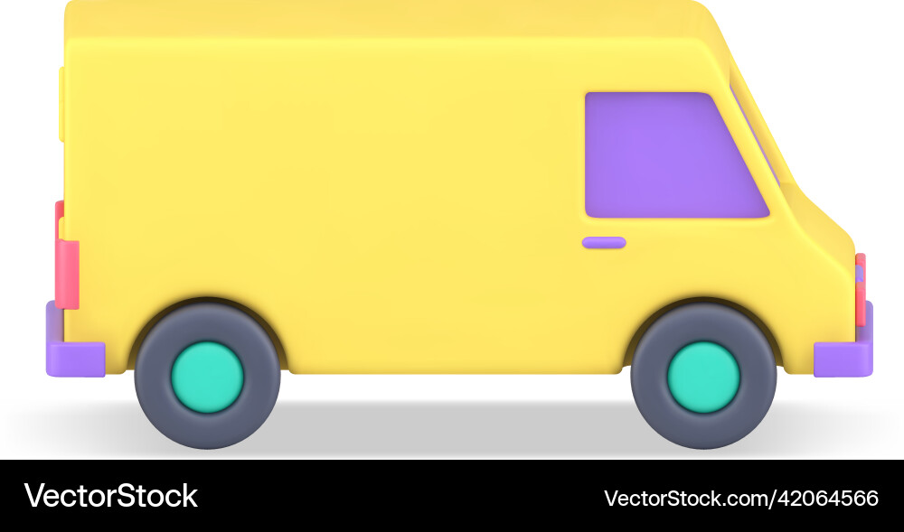 Side view realistic box truck business delivery Vector Image
