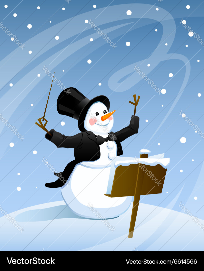 Snowman conductor Royalty Free Vector Image - VectorStock