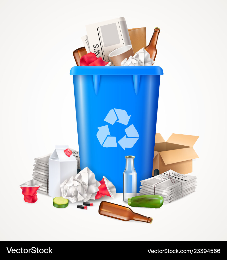 Trash and waste concept Royalty Free Vector Image