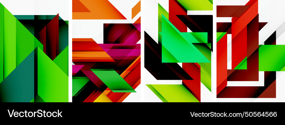 Triangle poster abstract background set Royalty Free Vector