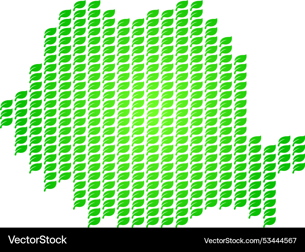 Abstract romania map formed by leaf shapes Vector Image
