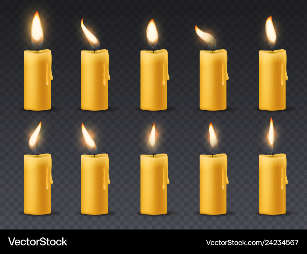 Candle flame animation animated candlelight Vector Image