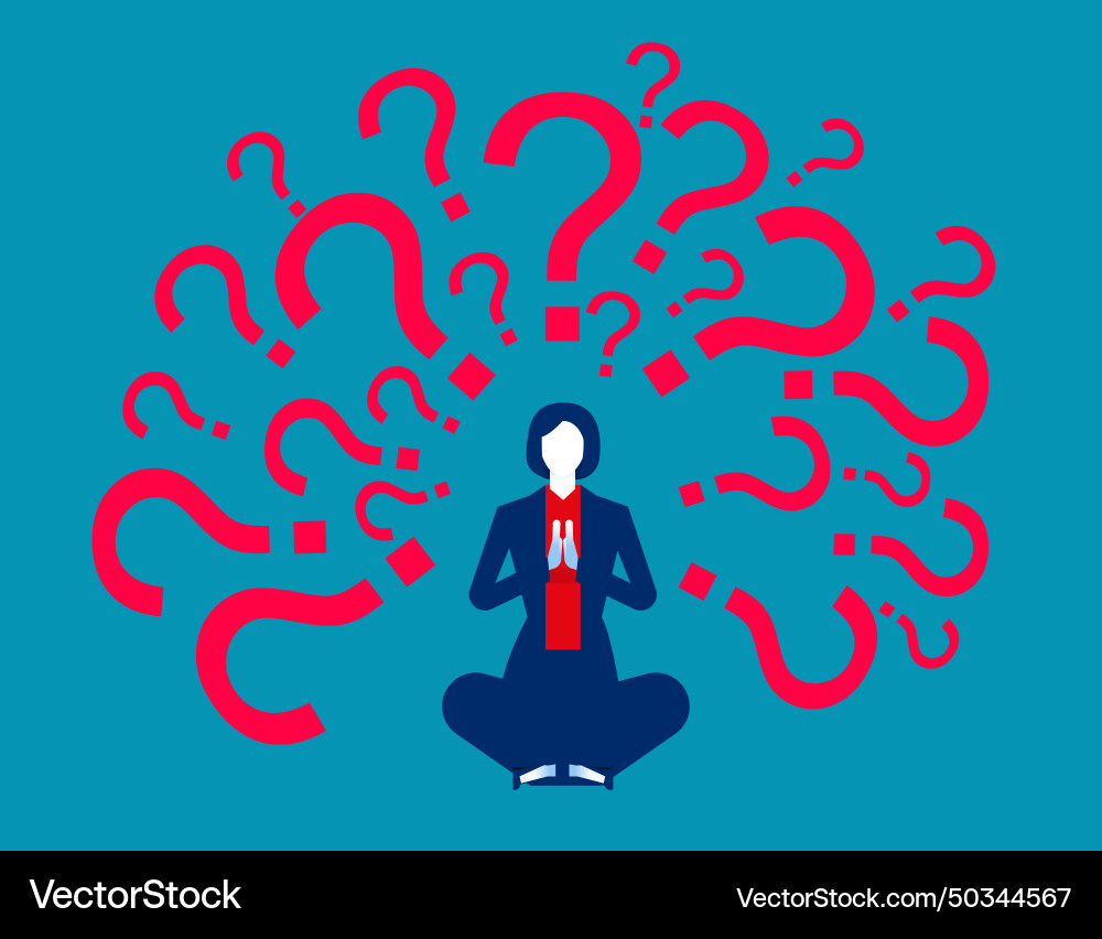 Question marks around businessman business Vector Image